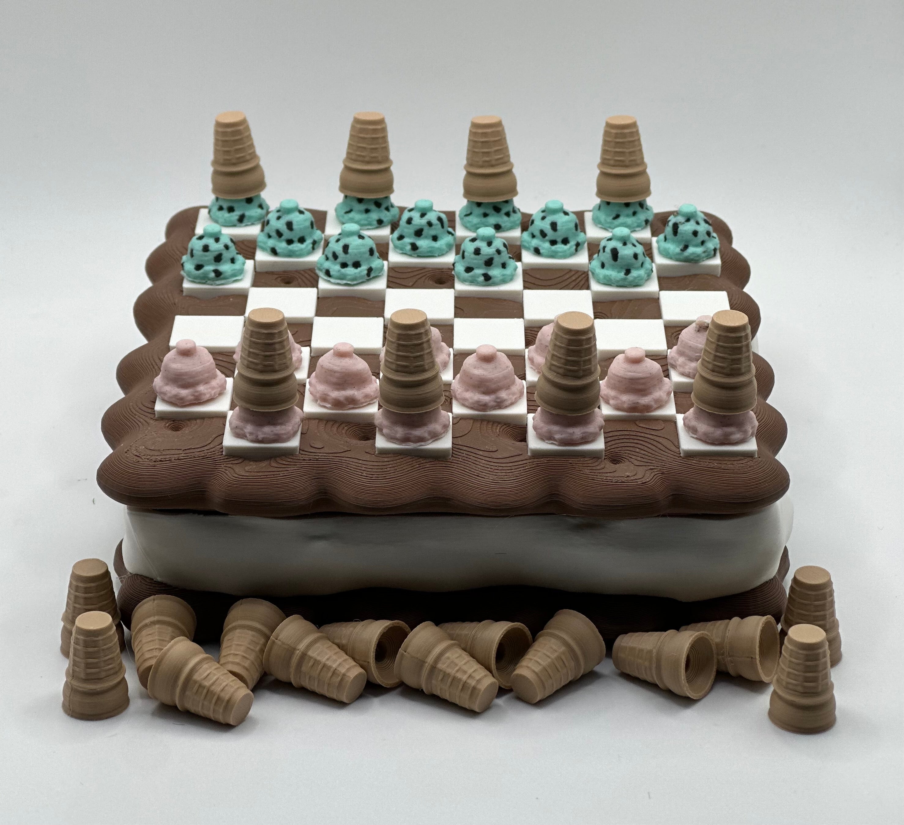 3D Printed Ice Cream Sandwich Checkers Game – Faithfully Flourish3d